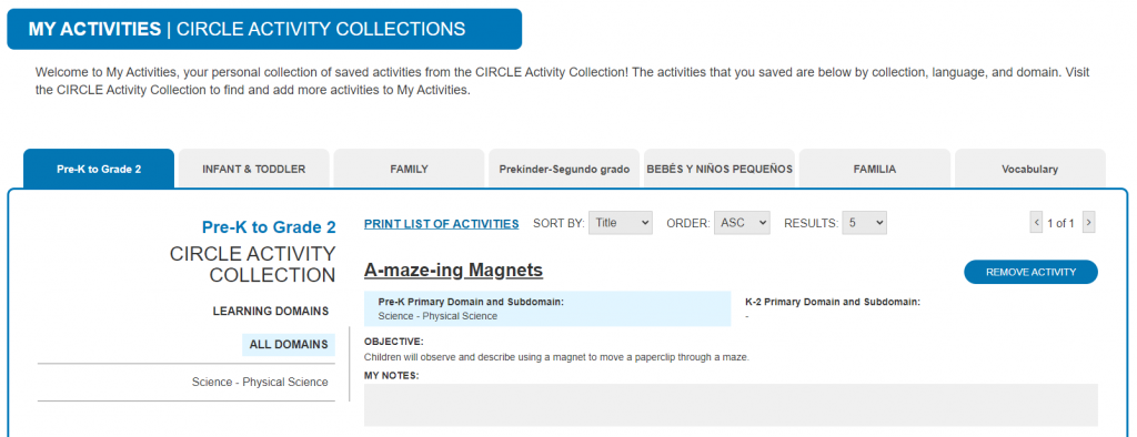 My Activities – CLI Engage Public