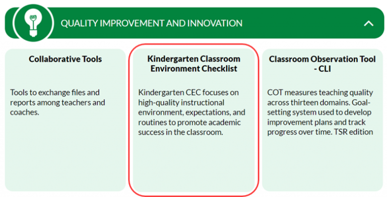 Kindergarten Classroom Environment Checklist How-To Guide (KCEC) – CLI ...