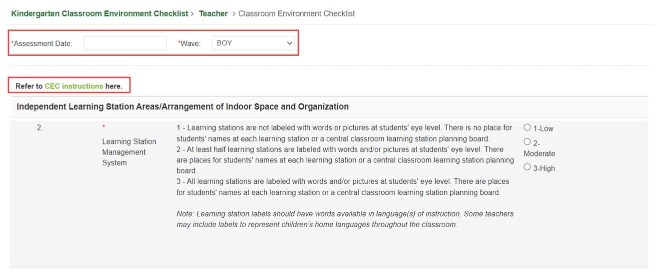 Kindergarten Classroom Environment Checklist How-To Guide (KCEC) – CLI ...